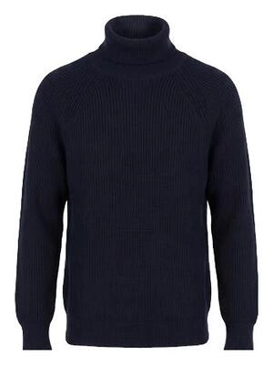 LARDINI Turtleneck Wool Sweater - Blue