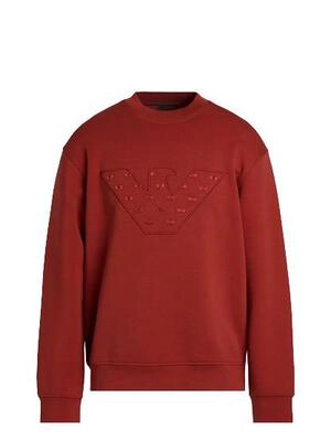 Emporio Armani Cotton Blend Long Sleeve Sweatshirt - Red