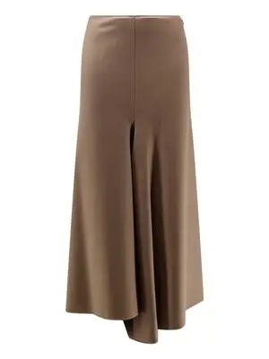NUDE Wool Blend Long Skirt - Brown