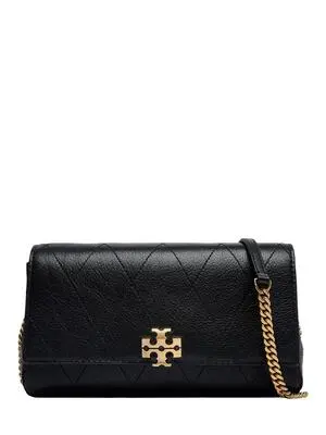 Tory Burch Charlie Quilted Chain Wallet Leather - Black