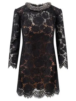 SELF-PORTRAIT Lace Mini Dress - Black