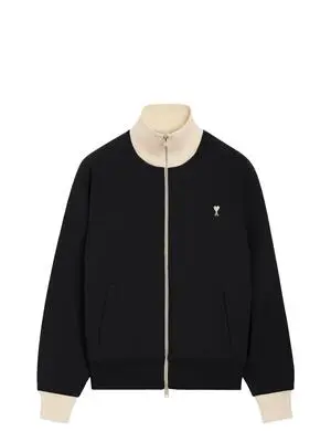 AMI Paris De Coeur Zipped Sweatshirt - Black