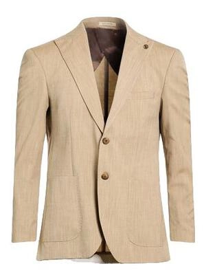SUIT SARTORIA Man Blazer Camel Size 40 Linen, Pes, Viscose, Elastane