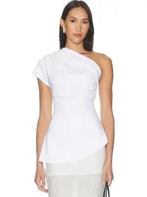 THE GARMENT Glam Asymmetric Tee In Ivory - Ecru