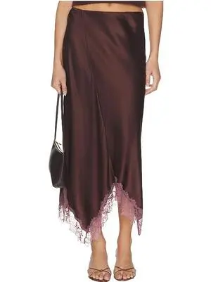 Sablyn Paneled Bias Skirt With Lace - Cinnabar Multi