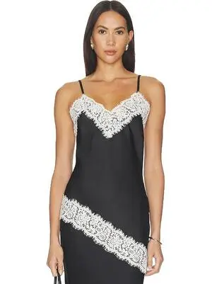 Astr The Label Analise Lace Trim Slip Dress - Black