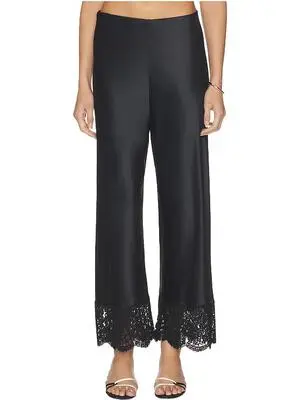 Cami Nyc Bristol Lace Trimmed Satin Pants - Black