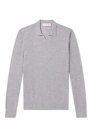 Orlebar Brown Bresson Cashmere Polo Shirt - Gray