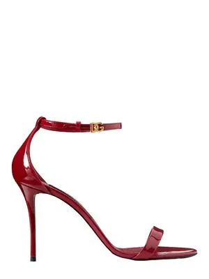 Dolce & Gabbana Logo-detailed Patent Leather Sandals - Red