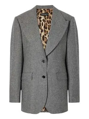 Dolce & Gabbana Prince Of Wales Wool And Cashmere-blend Blazer - Gray