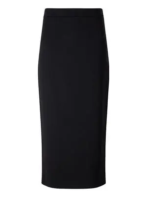 Dolce & Gabbana Stretch-wool Midi Skirt - Black