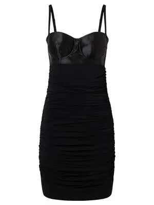 Dolce & Gabbana Draped Jersey Bustier Mini Dress - Black