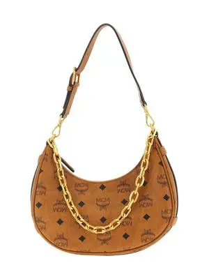 Mcm Aren Crescent Hobo' Shoulder Bag - Brown