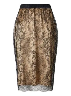 Carine Gilson Straight Lace Midi Skirt - Black