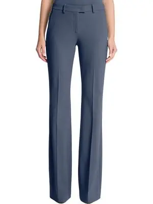 Michael Kors Michael Kors Collection Haylee Stretch Wool Crepe Flared Trousers Grey
