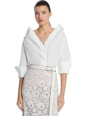 Michael Kors Silk And Cotton Taffeta Oversized Shirt - White