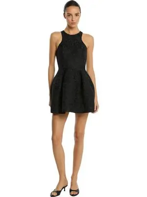 Michael Kors Floral Matelassé Racerback Bubble Dress - Black