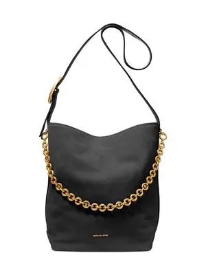 Michael Kors Nolita Large Suede Bucket Tote Bag - Black