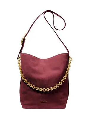 Michael Kors MICHAEL Michael Kors Nolita Large Suede Bucket Tote Bag Red
