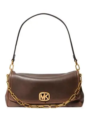 Michael Kors Bryant Large Leather Convertible Shoulder Bag In By - Brown
