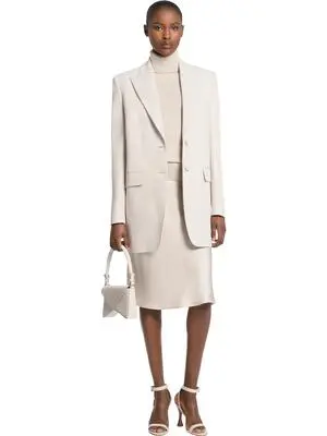 Michael Kors Double Crepe Sablé Boyfriend Blazer - Natural