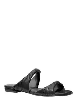 Michael Kors Kiana Leather Sandal In Size By - Black