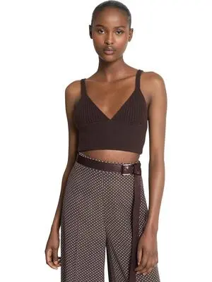 Michael Kors Stretch Cashmere Bralette In Size By - Brown