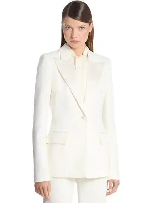 Michael Kors Georgina Hand Embellished Double Crepe Sablé Blazer - Natural
