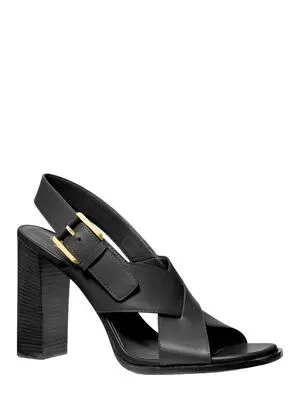 Michael Kors Jasmine Leather Heeled Sandals - Black