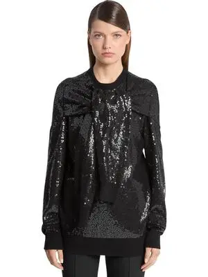 Michael Kors Hand-embroidered Sequin Cashmere Sweater - Black