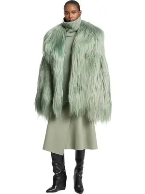 MICHAEL KORS Michael Kors Collection Long Haired Shearling Peacoat