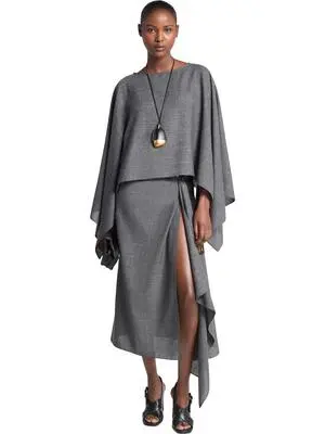 Michael Kors Wool And Silk Blend Dress - Grey