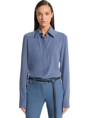 Michael Kors Hansen Silk Crepe De Chine Shirt - Grey