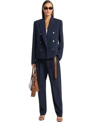 Michael Kors Double-breasted Wool Serge Admiral Blazer - Blue