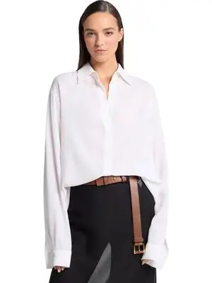 MICHAEL KORS Michael Kors Collection Silk Georgette Boyfriend Button-Down Shirt