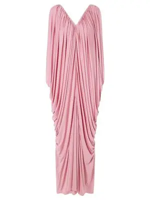ABADIA Draped Stretch-jersey Maxi Dress - Pink