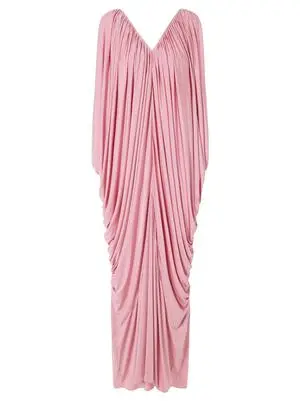 ABADIA Draped Stretch-jersey Maxi Dress - Pink