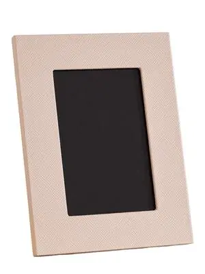 Smythson Panama Textured-leather Picture Frame - Beige