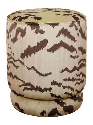 SIX THE RESIDENCE Tiger Velvet-jacquard Pouf - Ivory