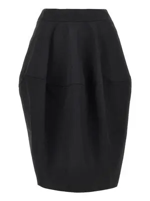 Jacquemus Ovalo Wool Skirt - Black