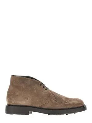 DOUCAL'S Suede Leather Lace-up Boots - Grey