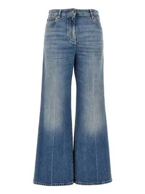 Valentino Garavani Vgold Details Flared Jeans - Blue