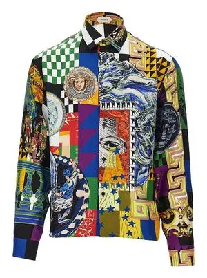 Versace Printed Silk Twill Shirt - Multicolor
