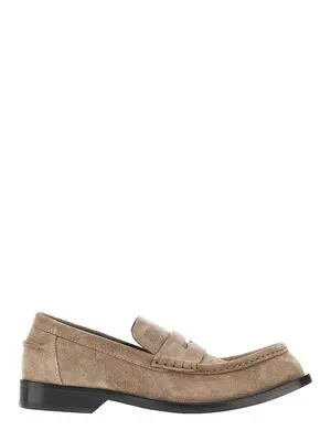 LOEWE LOEWE Suede Leather Loafers With Debossed Anagram