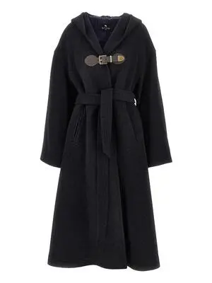 ETRO ETRO Wool-Blend Hooded Midi Coat