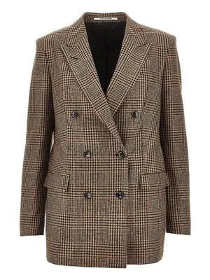 Tagliatore Jasmine Prince Of Wales Checked Wool And Cashmere Blend Blazer - Multicolor