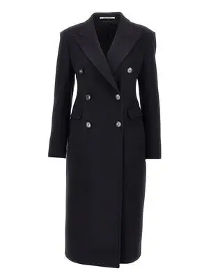 Tagliatore Meriel Double-breasted Wool Cashmere Blend Coat - Blue