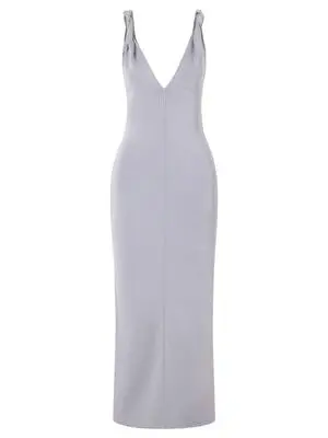 GALVAN GALVAN Twisted Tyra Stretch-Knit Midi Dress