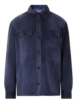 Ralph Lauren Purple Label Calloway Suede Jacket - Blue