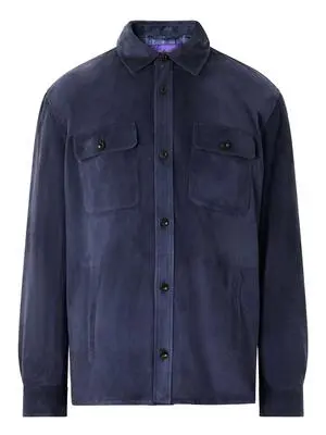 Ralph Lauren Purple Label Calloway Suede Jacket - Navy